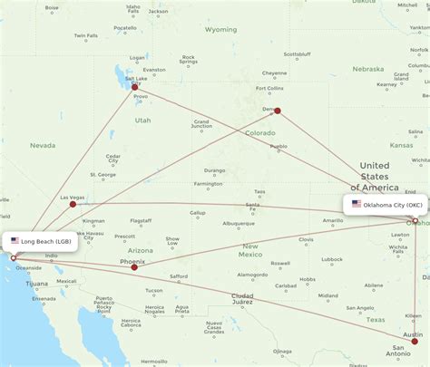 Flights From Long Beach To Oklahoma City Lgb To Okc Flight Routes