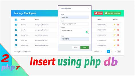 Crud Data Table For Database With Modal Form Insert Data Using Php