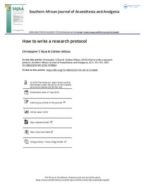 Pdf How To Write A Research Protocol