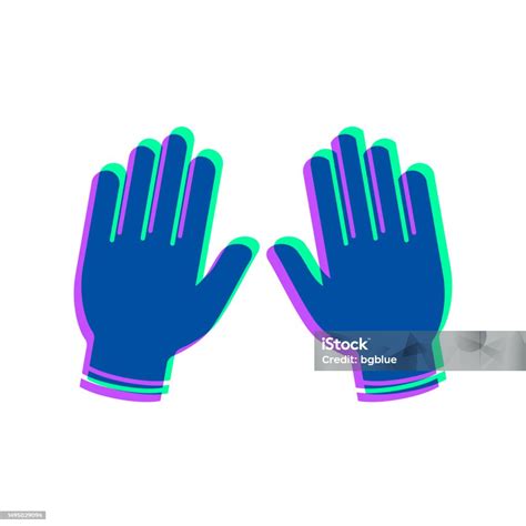 Gants De Protection En Caoutchouc Icône Avec Superposition De Deux