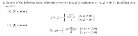 solved in each of the following cases determine whether