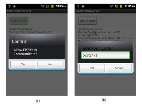 Smartphone Screen Displays A Authorization Dialog Box B Option To