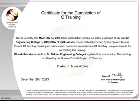 Madhan Mks On Linkedin Hello Connections Delighted To Share My Achievement Of Completing The