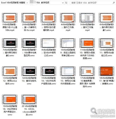 超受欢迎的excel Vba视频教程20集ppt课件 完整版 我帮找网