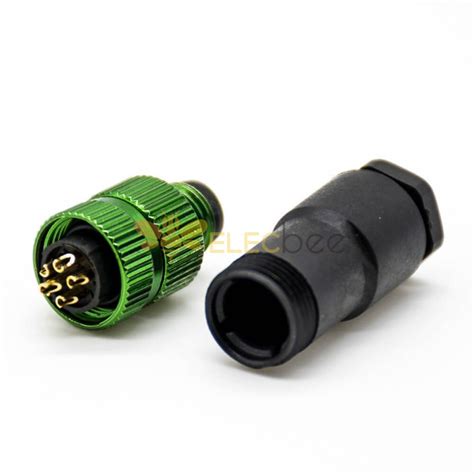 M8 6pin Connector Male Plug Solder Type Female Socket Front Mount