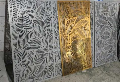 Hasil Cutting Cnc Router Acp Motif Daun768 Sarana Media Kreasi Smk