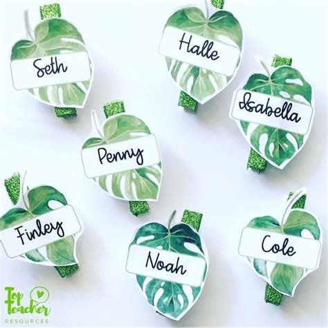 Have You Downloaded This Week S Freebie These Leaf Name Tags Are