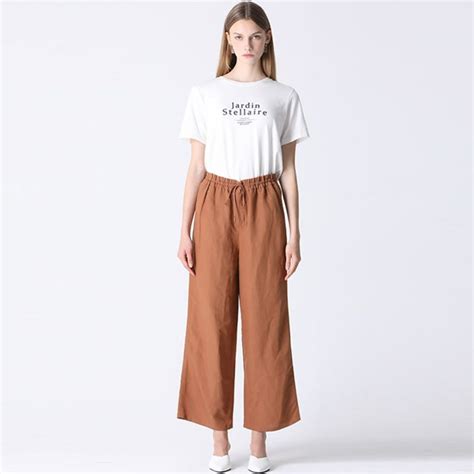 포스티 쉬즈미스 스텔라 밴딩 린넨 와이드 팬츠