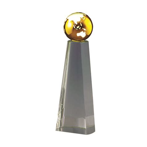 Quality Ctict182 Exclusive Crystal Globe Trophy At Clazz Trophy
