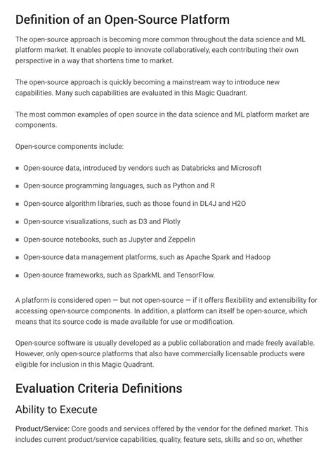 Magic Quadrant For Data Science And Machine Learning Platforms