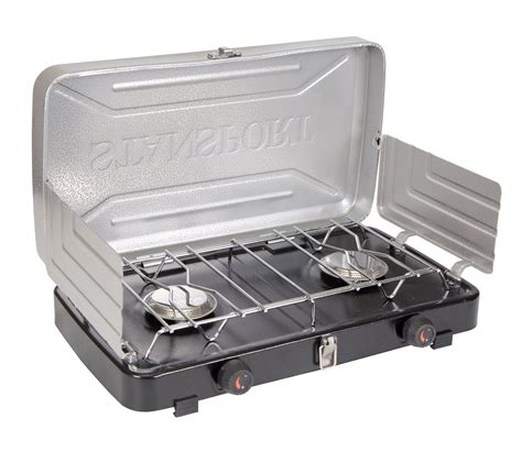 STANSPORT 20000 TOTAL BTU DOUBLE BURNER REGULATED PROPANE CAMP STOVE