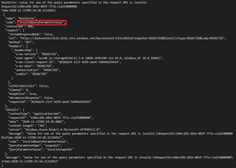 azurite doesn t support snapshot parameter in the get block list