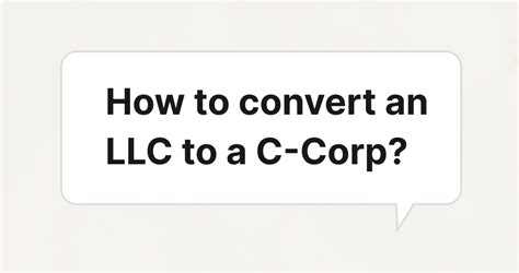 How To Convert An Llc To A C Corp Pulley