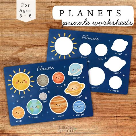 Solar System Printable For Preschool Cut Out Planet Matching Activity