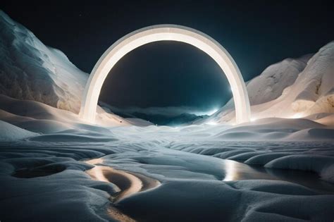 Premium Ai Image A Vibrant Swirling Tunnel Of Illuminated Arcs Creating A Captivating Abstract