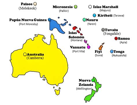 Países y capitales de Oceanía Saber es práctico