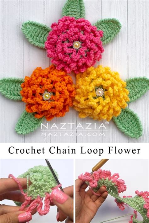 How To Crochet An Easy Chain Loop Flower Naztazia