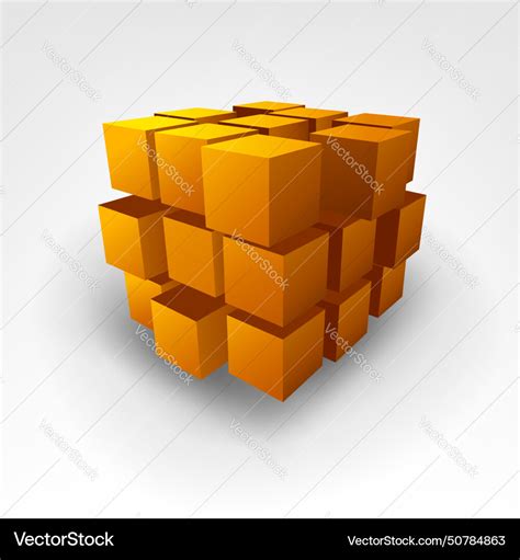 Abstract Gold Cube Royalty Free Vector Image VectorStock
