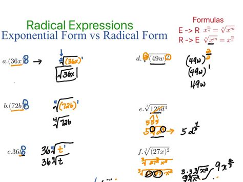 Exponential And Radical Forms Math Algebra Simplifying Expressions