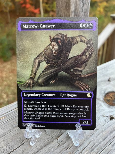 Marrow Gnawer Borderless Neon Metal Proxy For Commander Etsy