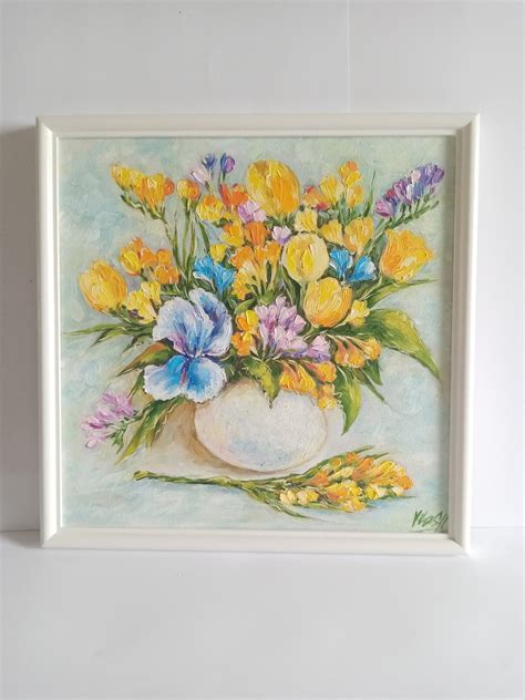 Pansies Original Oil Paintingoriginal Art Floral Painting In Etsy