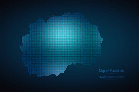 濃い青の背景に北マケドニアのベクター点線スタイルの地図 北マケドニアのベクターアート素材や画像を多数ご用意 北マケドニア 地理的地域