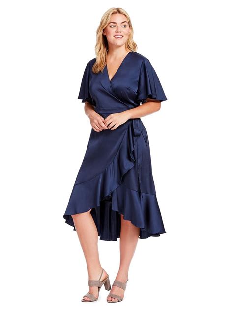Soprano Navy Flounce Wrap Dress Gwynnie Bee Dress Wrap Dress