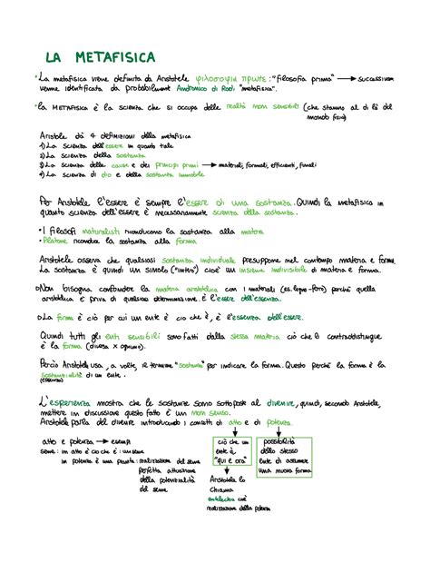 Metafisica Di Aristotele Appunti Di Filosofia Docsity