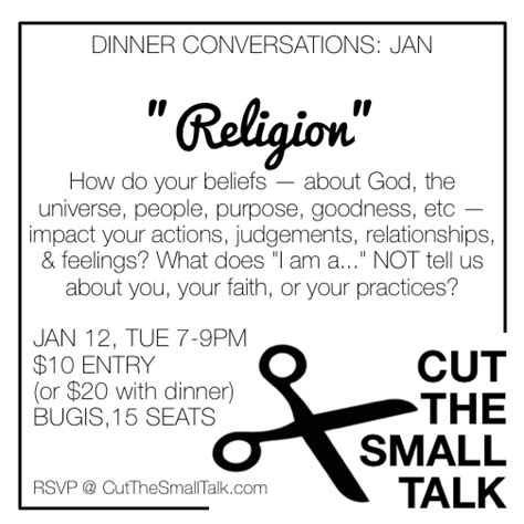 Religion In Everyday Life Cut The Small Talkcut The Small Talk