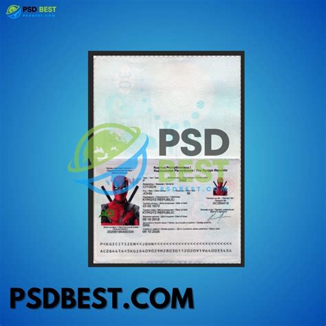 Kyrgyzstan Passport Fully Editable Template In Psd Format Psd Best