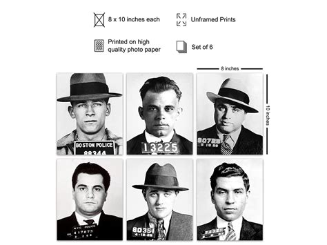 Buy Gangster Mobster Mafia Mugshot Posters 8x10 Man Cave Bar Bedroom