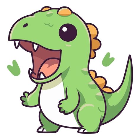 Dinossauro verde engraçado isolado sobre um fundo branco vetor