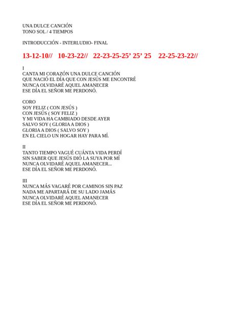 Una Dulce Cancion 2 Voz Pdf