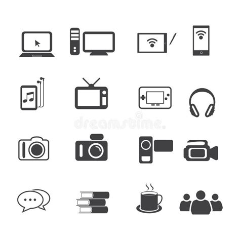 Big Data Icon Set Entertainment And Electronic Devices Icons Set Stock