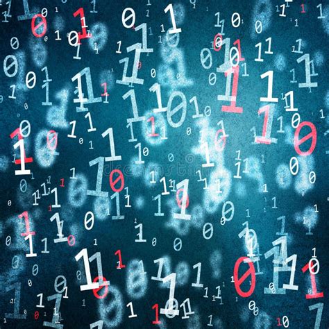 grunge textured abstract blue and red binary code numbers stock image