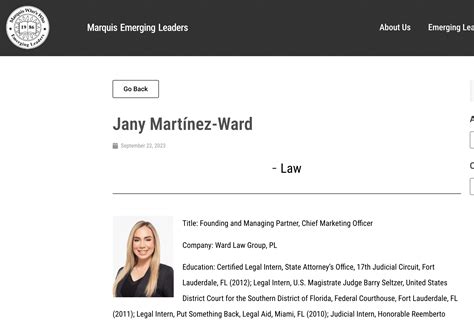 Marquis Emerging Leaders Jany Martinez Ward The Ward Law Group