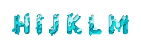 종이로 잘린 글자 H I J K L M ⁇ 바탕에 고립된 3d 표지판 디자인 녹는 액체의 알파 ⁇ 글 ⁇ ⁇ 터