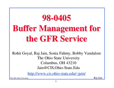 Pdf Buffer Management For The Gfr Service