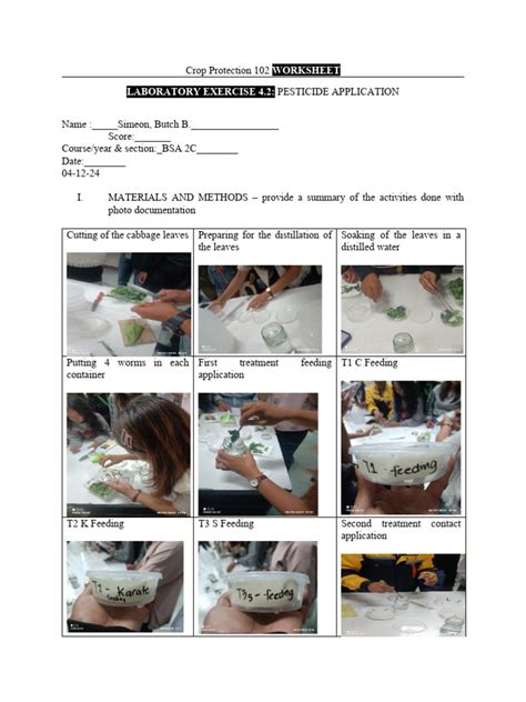 Cp 102lab Exercise 42pesticide Application Activity Worksheet Pdf