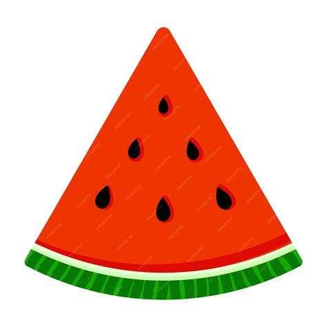 Premium Vector Triangleshaped Watermelon Slice Isolated On A