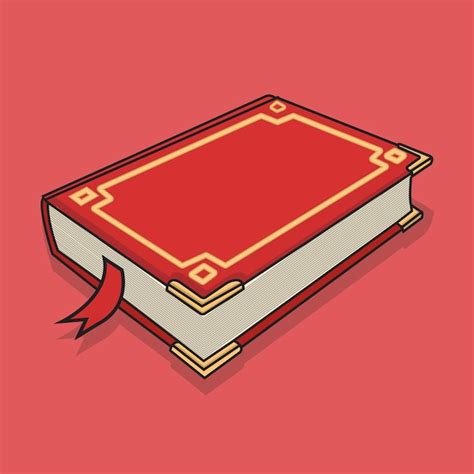 Premium Vector Book Vector With Bookmark Vintage Red Color