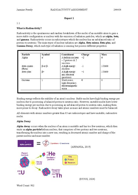 Radioactivity Report 1 Report 1 1 What Is Radioactivity Radioactivity Is The Spontaneous And