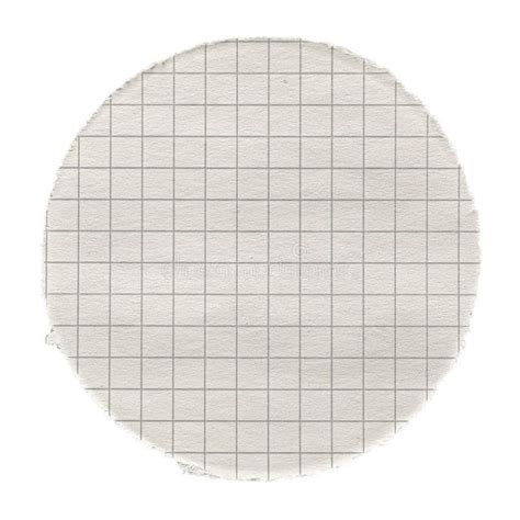 Round Piece Of White Grid Paper Isolated On A Clean Background Stock