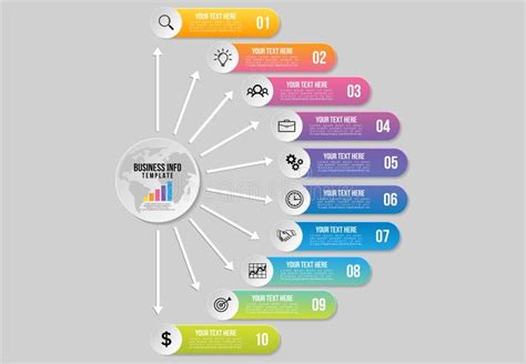 传染媒介infographics元素模板设计 企业数据与最有用营销的象的形象化时间安排可以是半新f 向量例证 插画 包括有 标签 概念