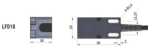 Square Inductive Proximity Sensor Switch 5mm Detection Distance 3d
