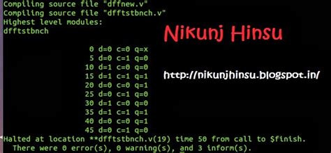 nikunjhinsu verilog code for d flip flop with test bench