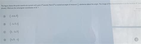 Solved The Figure Shows The Polar Coordinate System With Point P Labeled Point P Is Rotated An