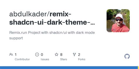 Github Abdulkader Remix Shadcn Ui Dark Theme Demo Remix Run Project With Shadcn Ui With Dark
