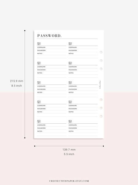 T119 Website Login Password Tracker Creffectivepaper