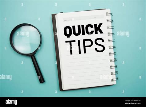 Quick Tips Text On Notepad And Stock Photo Alamy